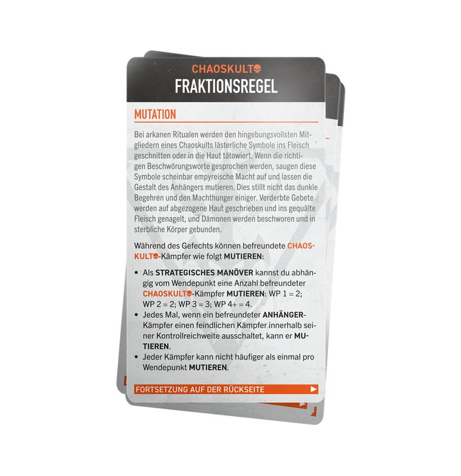 Kill Team: Chaoskult – Datenkarten