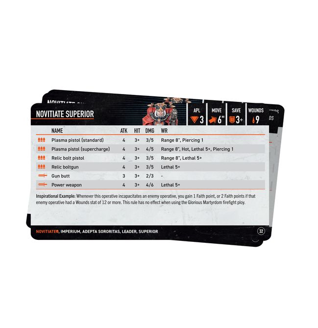 Kill Team: Novitiates – Datacards